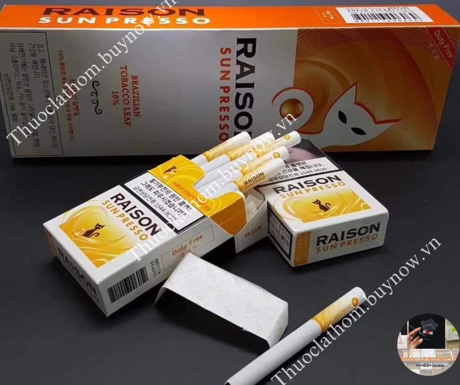 Thuốc Lá Thơm - Xì Gà Saigon . Thuốc Lá Raison Sun Presso (Raison Cam Xịn)